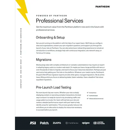 Pantheon Professional Services Datasheet | Pantheon.io